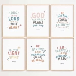 Kids Bible Verse, Scripture Poster Wall Art, Church Sunday School Decor ...
