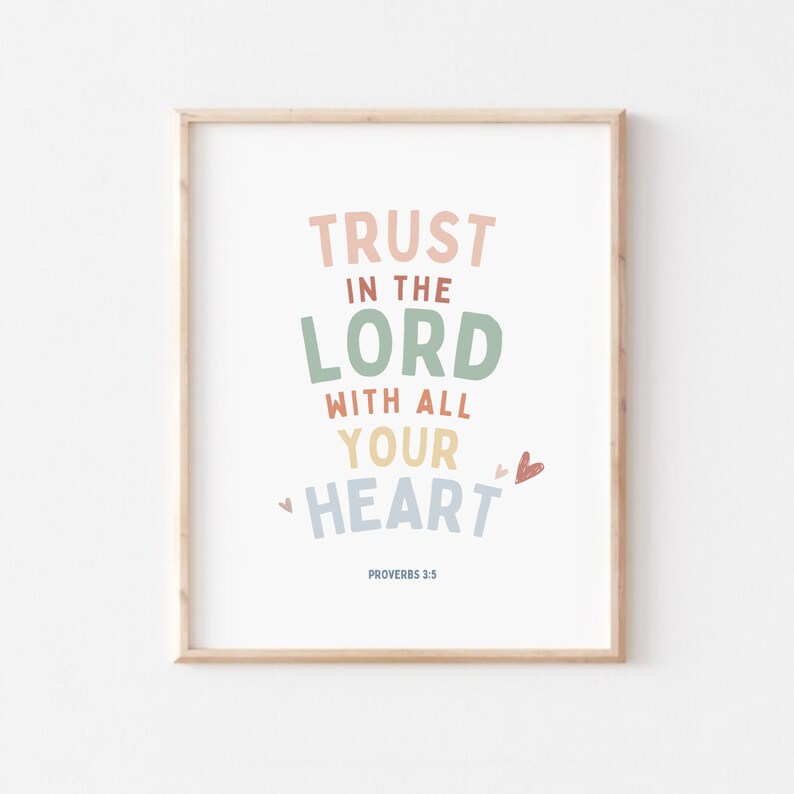 Kids Bible Verse Wall Art Sunday School Decor Christian - Etsy