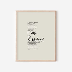 Prayer to St Michael the Archangel, Catholic Prayer Wall Art Print - Etsy