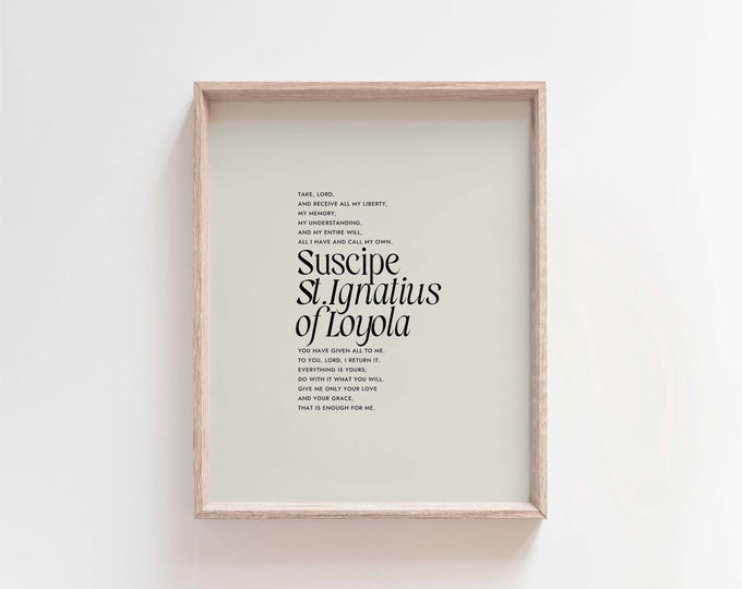 Suscipe Prayer Printable Instant Download - St. Ignatius of Loyola ...