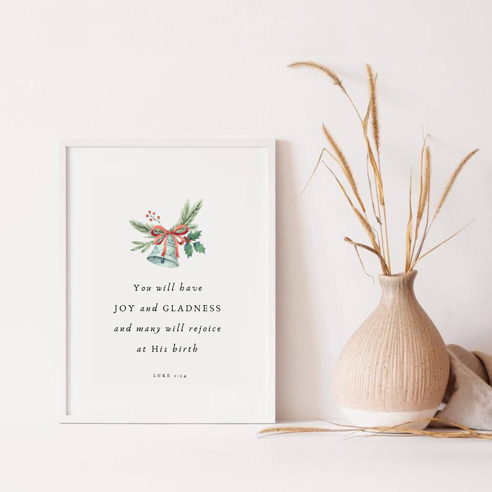 Luke 1:14 Joy and gladness rejoice at His birth modern | Etsy