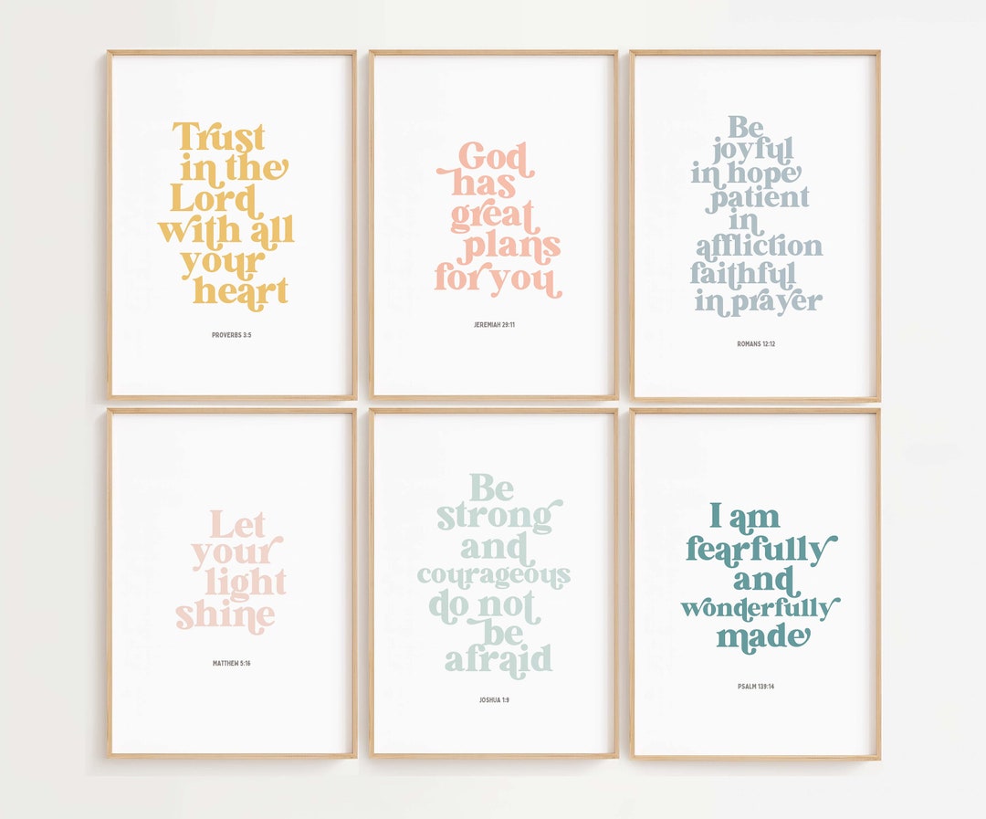 Bible Verse Poster Set: Christian Nursery Decor (digital Download) - Etsy