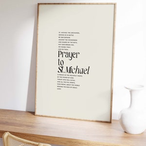 Prayer to St Michael the Archangel, Catholic Prayer Wall Art Print - Etsy