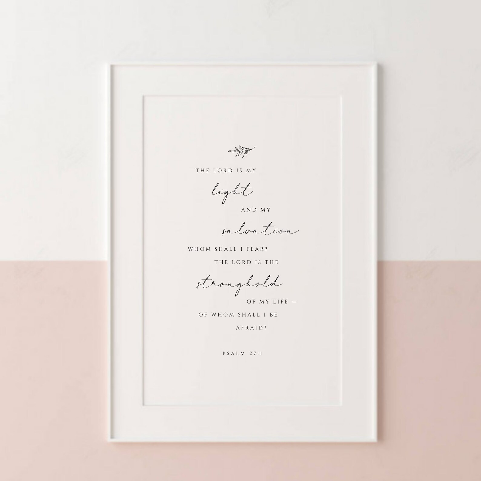 Psalm 27:1 the Lord is My Light and My Salvation Modern - Etsy