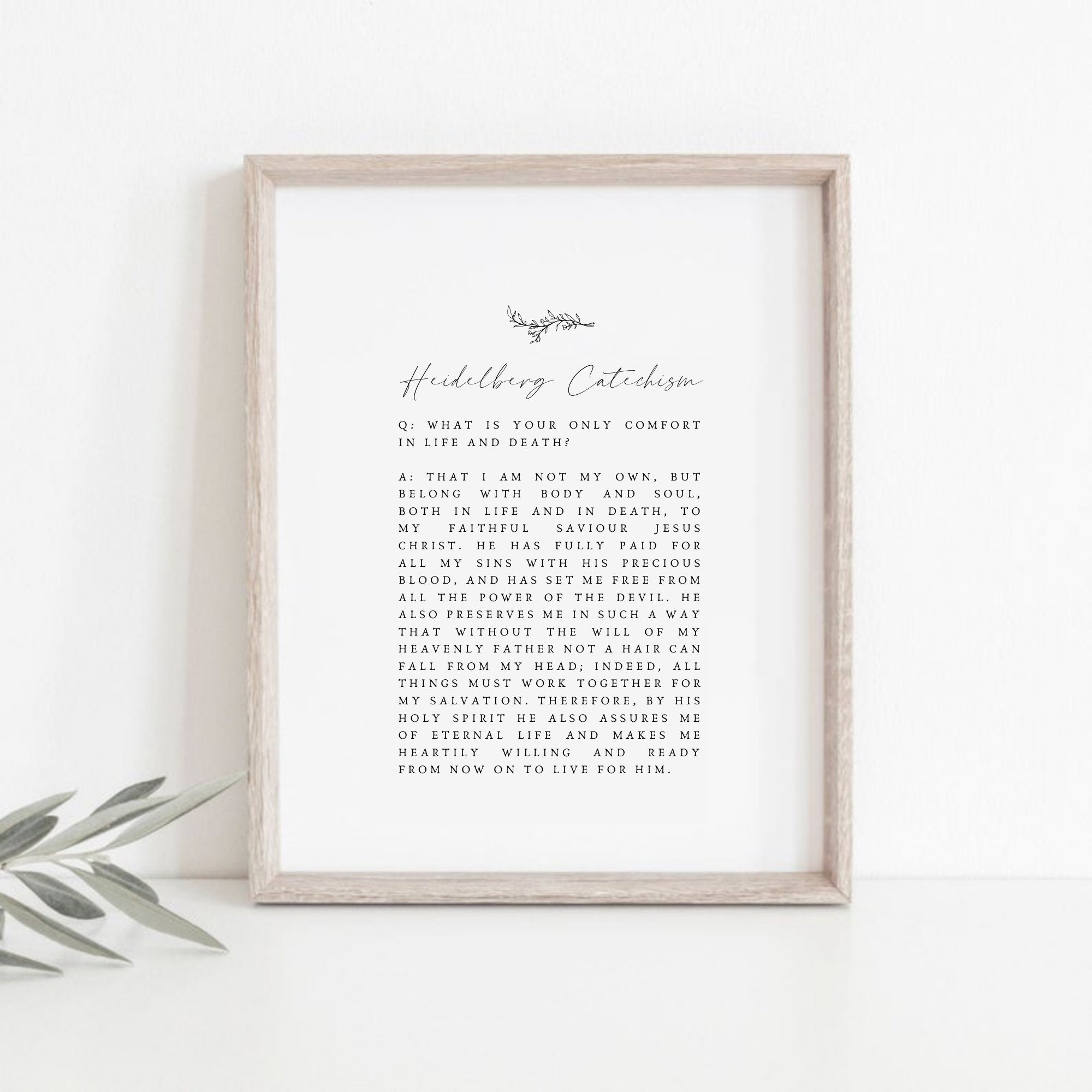 Heidelberg Catechism Question 1 Wall Art Printable Bible - Etsy Australia