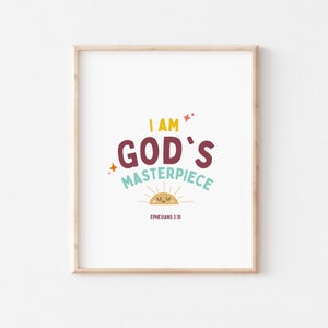 Kids Bible Verse Wall Art, Sunday School Decor, Christian Education ...