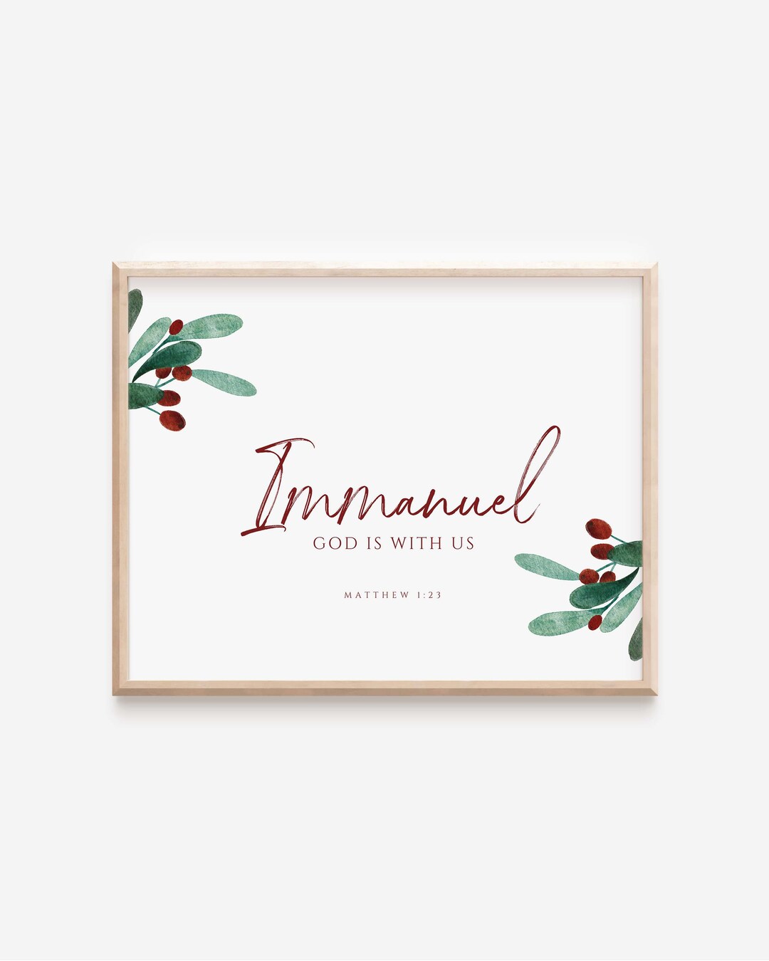 Matthew 1:23 Immanuel God is With Us Advent Modern Minimalist Scripture ...