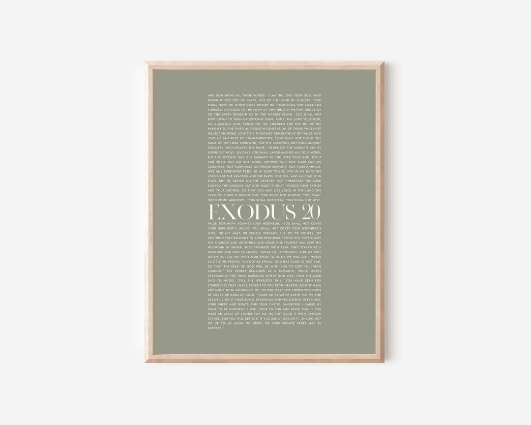 Exodus 20 the Ten Commandments, the 10 Commandments Modern Minimalist ...