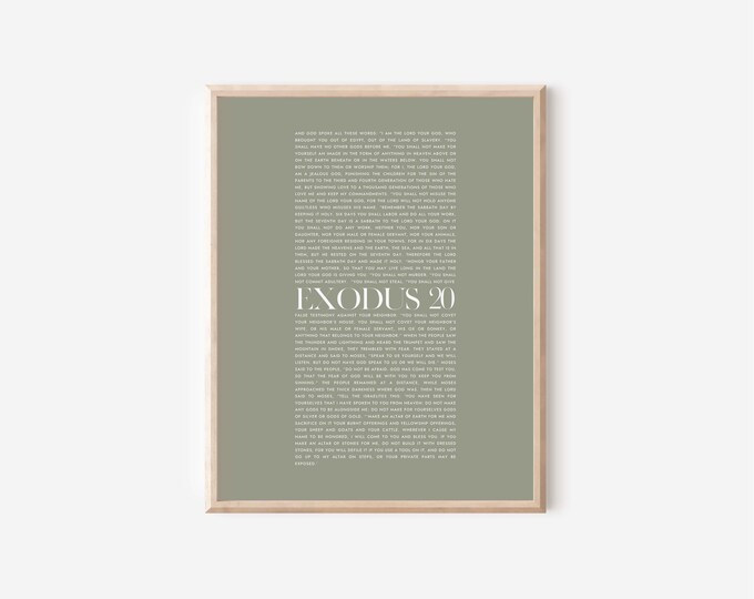 Ten Commandments, Hebrew Letters, Exodus 20, Hebrew Wall Art, Set of 2 ...