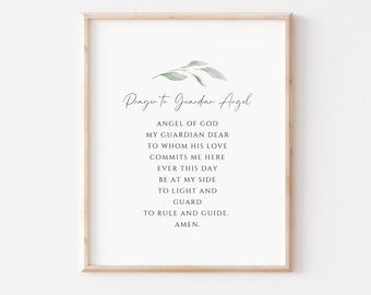 Prayer to Your Guardian Angel Printable Wall Decor Catholic - Etsy