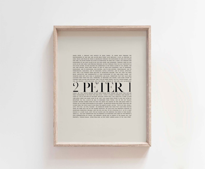 2 Peter 1 Scripture Print, Modern Christian Wall Art (digital Download ...