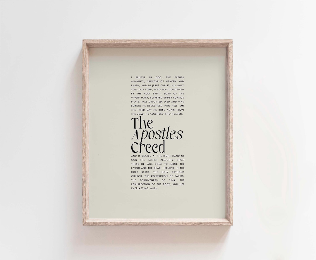 Apostles Creed Prayer Art: Catholic Home Decor (digital Download) - Etsy