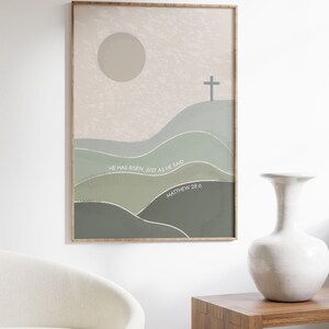 Matthew 28:6 He is Risen Modern Minimalist Scripture Easter Bible Verse ...