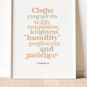 Colossians 3:12 Clothe Yourselves With Compassion Kindness - Etsy