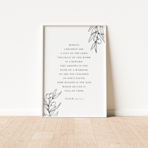 Psalm 127:3-5 Children Are a Gift of the Lord Bible Verse - Etsy