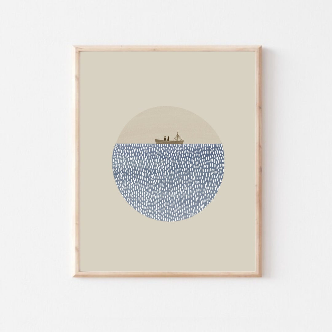 Jesus and the Miraculous Catch of Fish, Christian Modern Art, Bible ...