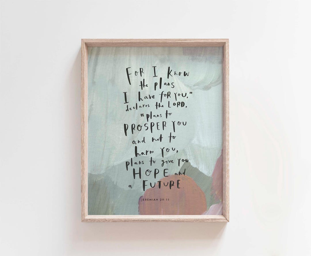Jeremiah 29:11 Scripture Print, Modern Christian Wall Art (digital ...