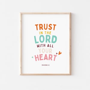 Kids Bible Verse, Scripture Poster Wall Art, Church Sunday School Decor ...