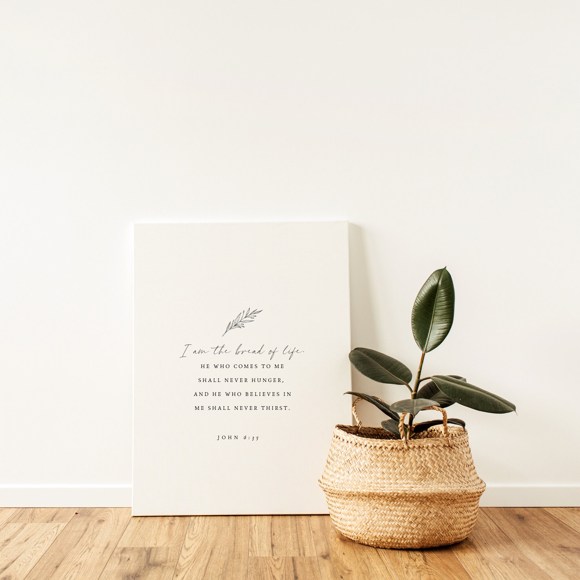 John 6:35 I am the bread of life modern minimalist scripture | Etsy