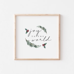 Joy to the World Wall Art, Minimalist Christmas Wall Art Printable ...