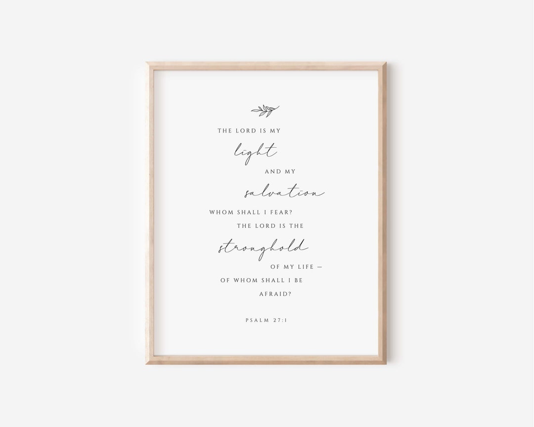 Psalm 27:1 the Lord is My Light and My Salvation, Modern Minimalist ...