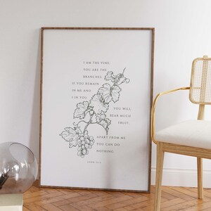 John 15:5 I Am the Vine, You Are the Branches, Bible Art, Jesus Print ...