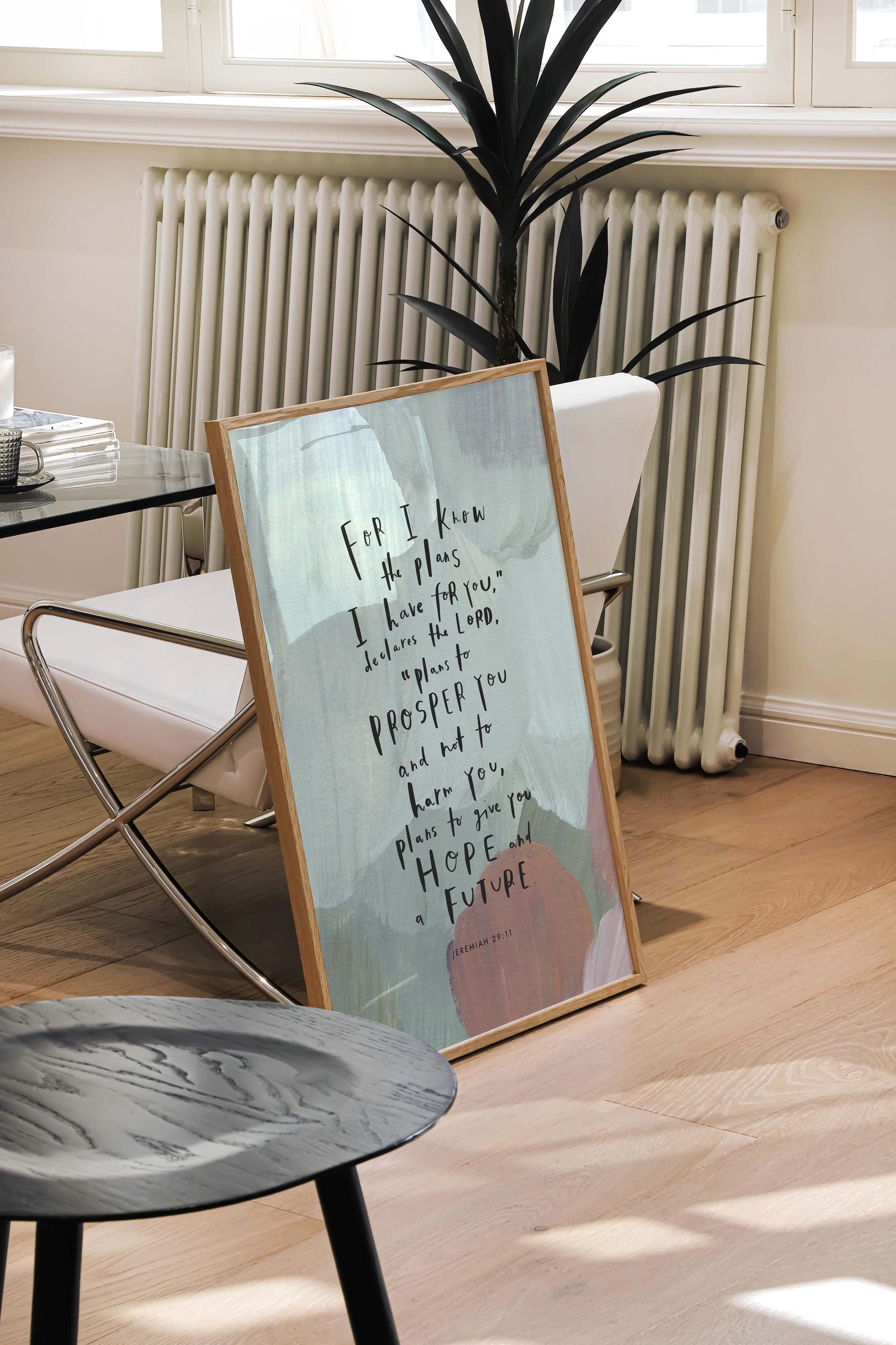 Jeremiah 29:11 Scripture Print, Modern Christian Wall Art (digital ...