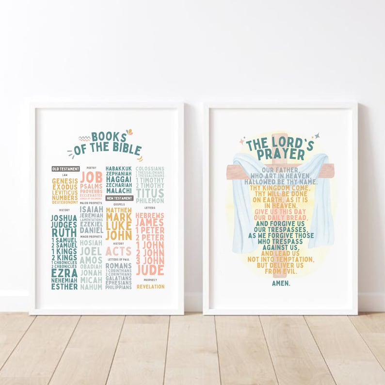 Kids Bible Verse Wall Art Sunday School Decor Christian - Etsy