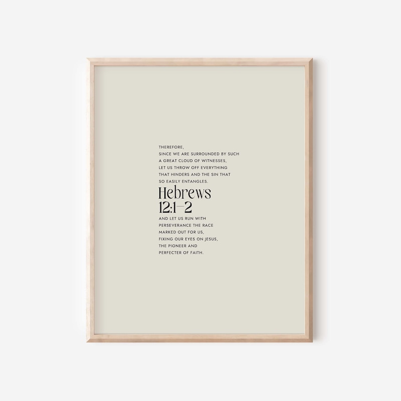 Hebrews 12:1 2 Wall Decor - Etsy