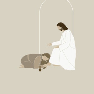 Jesus Anointed by A Sinful Woman, Luke 7:36-50, Bible Sketches, Bible ...