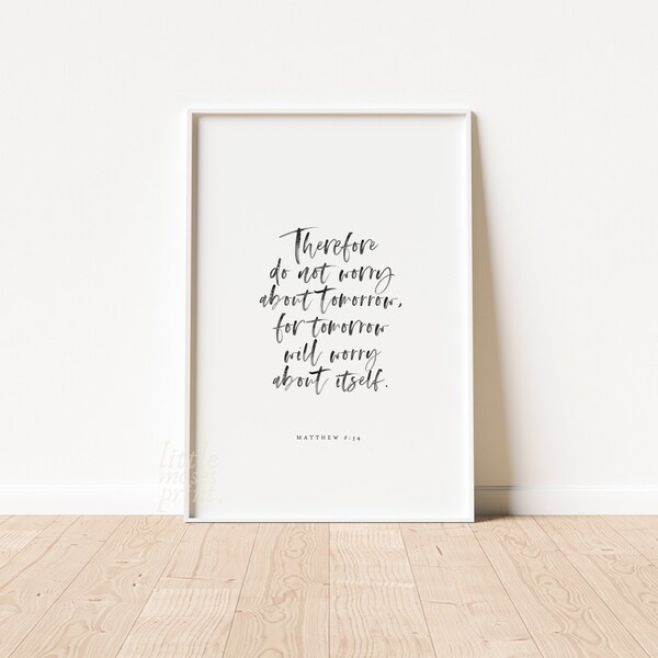 Matthew 6 34 Print - Etsy