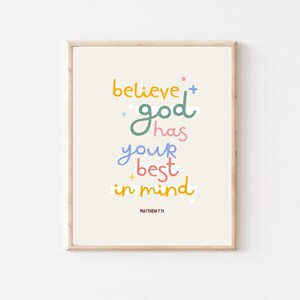 Kids Bible Verse, Scripture Poster Whimsical Wall Art, Church Sunday ...