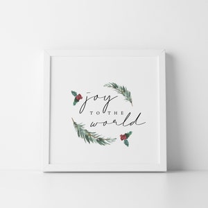 Joy to the World Wall Art, Minimalist Christmas Wall Art Printable ...