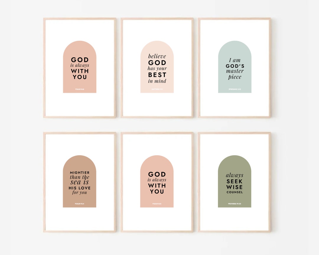 Kids Bible Verse, Scripture Poster Minimalist Wall Art, Church Sunday ...