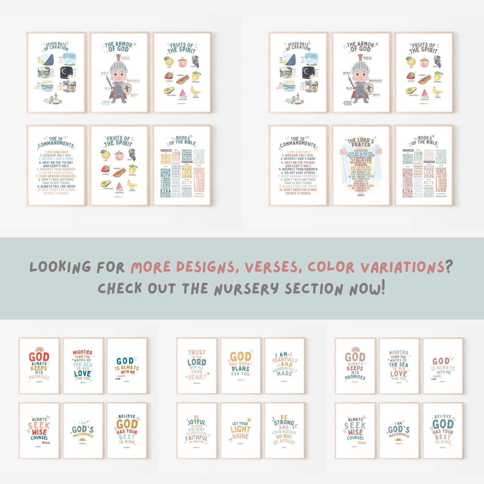 Kids Bible Verse Wall Art Sunday School Decor Christian - Etsy