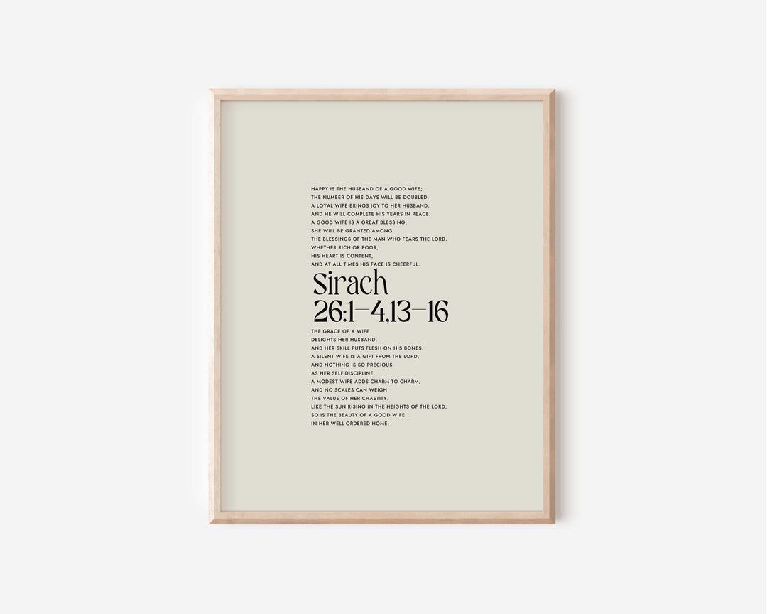 Sirach 26:1-4, 13-16, Modern Minimalist Christian Art Print, Modern ...