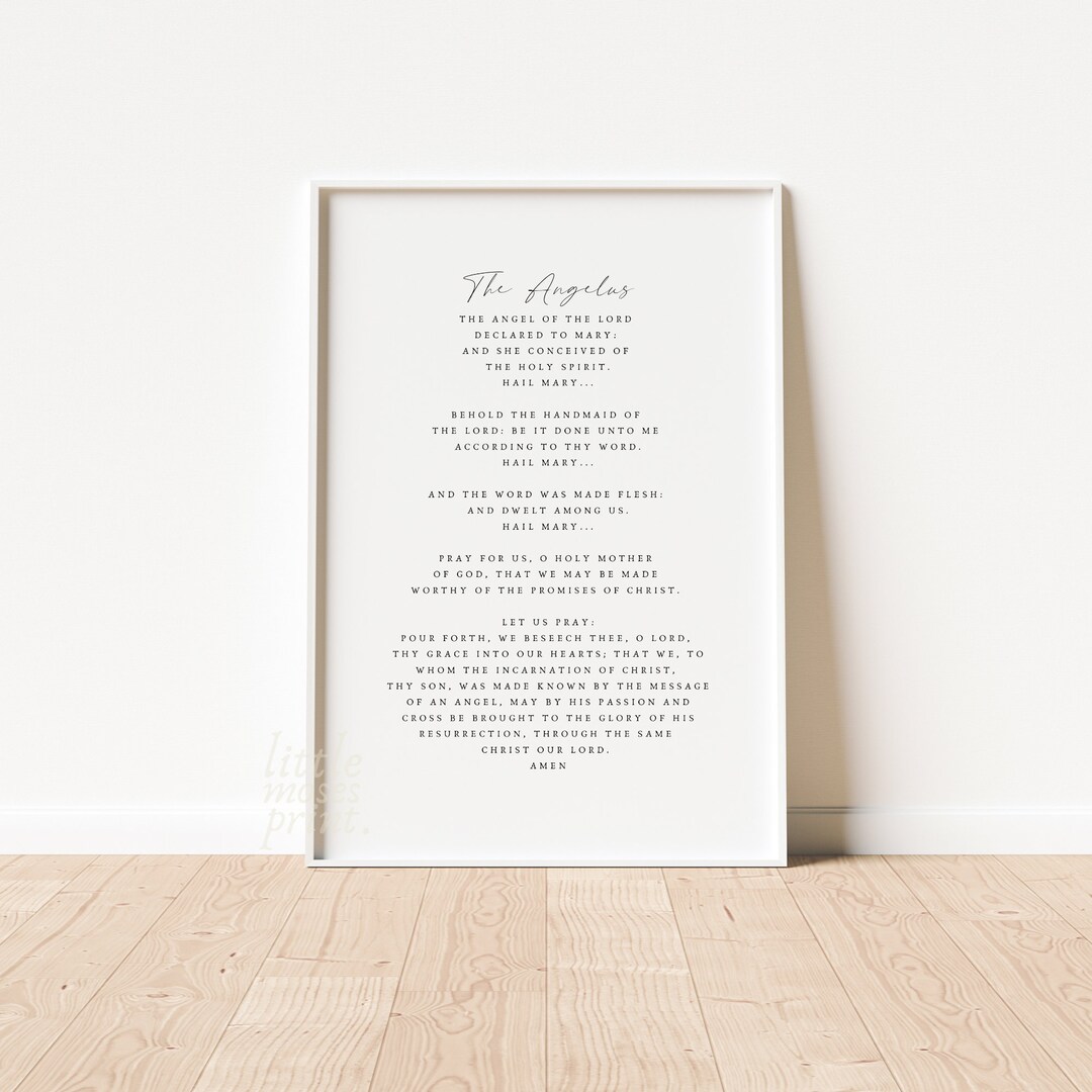 The Angelus Prayer the Angel of the Lord Catholic Prayer - Etsy