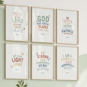Kids Bible Verse Wall Art, Sunday School Decor, Christian Education ...