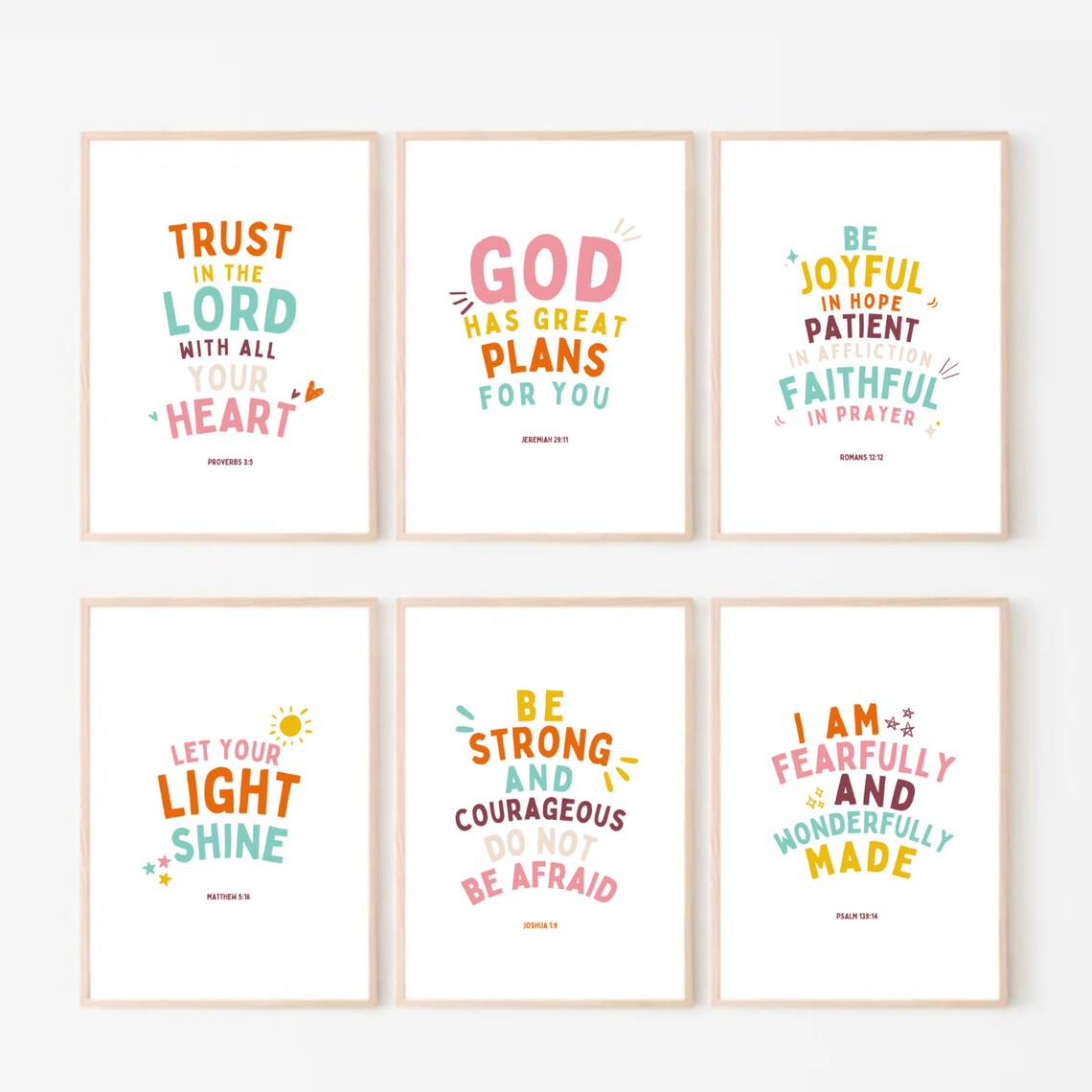 Kids Bible Verse Wall Art Sunday School Decor Christian - Etsy