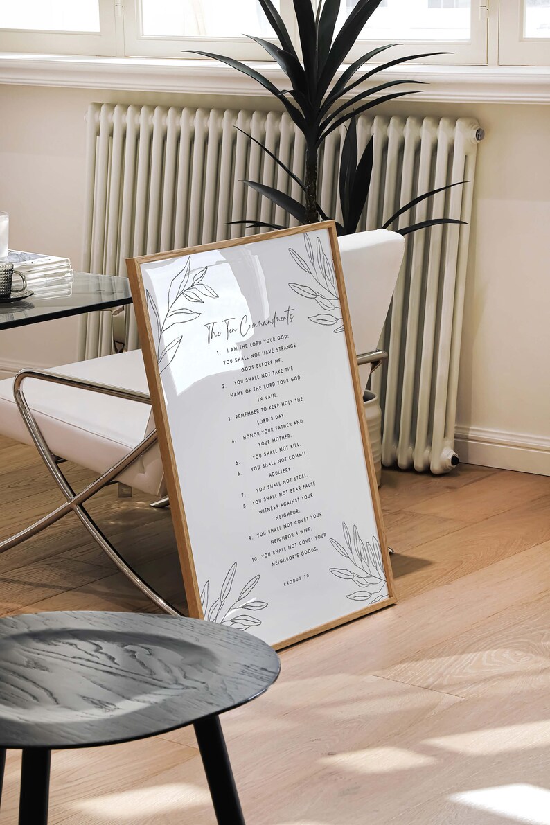 Ten Commandments Print: Minimalist Christian Wall Art (digital Download ...