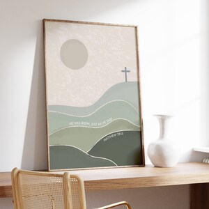 Matthew 28:6 He is Risen Modern Minimalist Scripture Easter Bible Verse ...