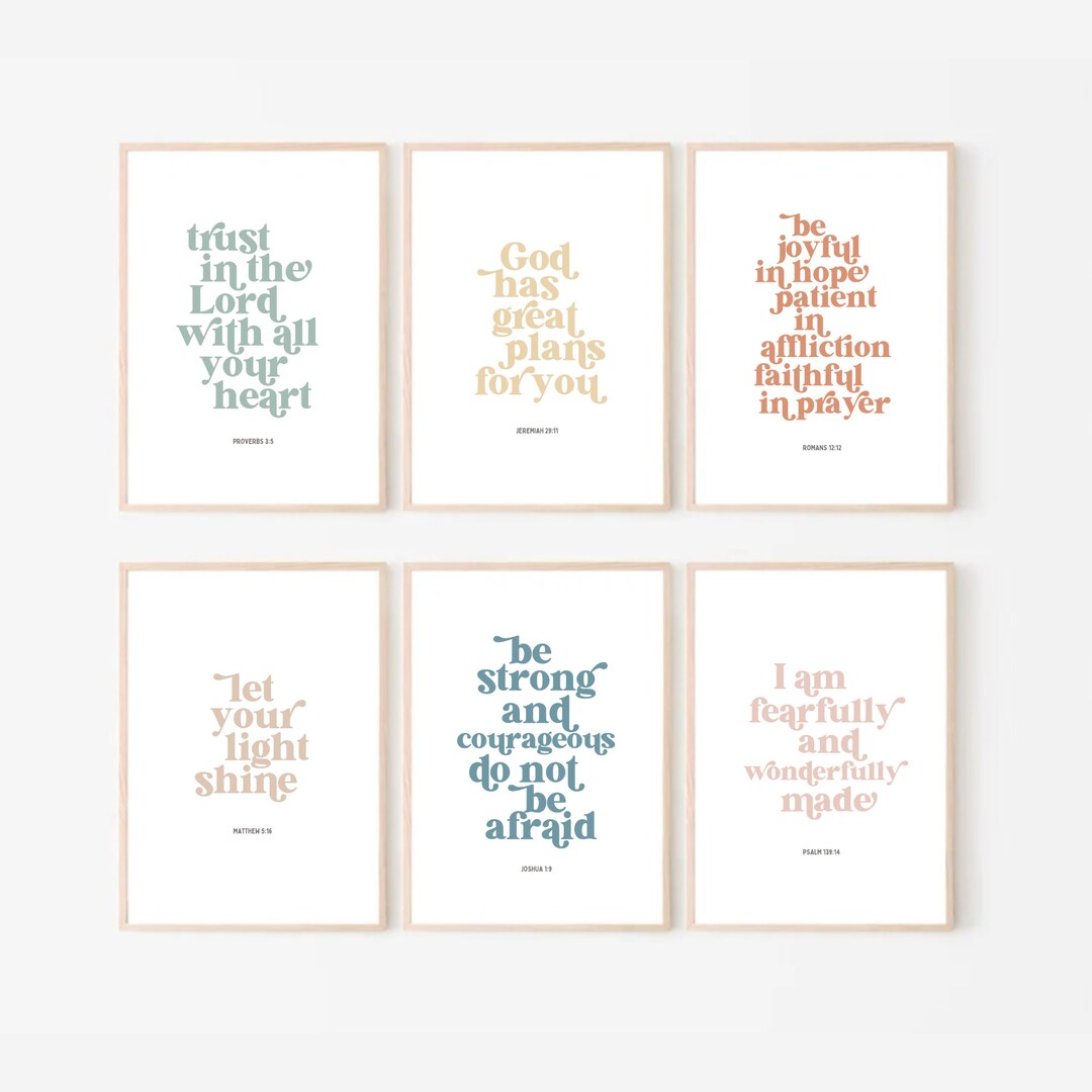 Bible Verse Poster Set: Christian Classroom Decor (digital Download) - Etsy