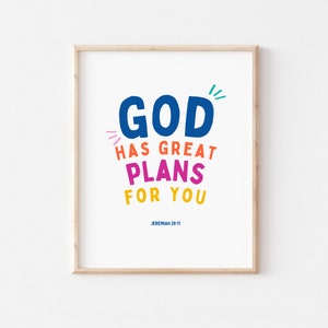 Kids Bible Verse, Scripture Poster Wall Art, Church Sunday School Decor ...