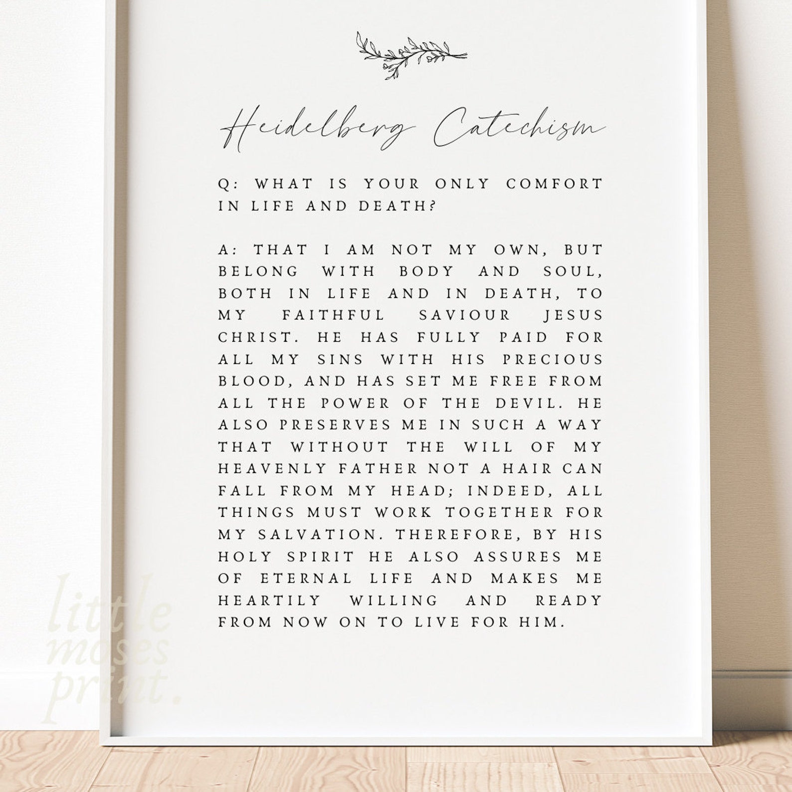 Heidelberg Catechism Question 1 Wall Art Printable Bible - Etsy Australia