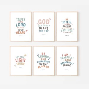Kids Bible Verse Wall Art, Sunday School Decor, Christian Education ...