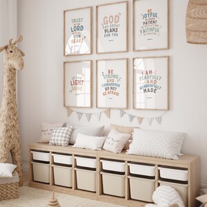 Kids Bible Verse, Scripture Poster Wall Art, Church Sunday School Decor ...