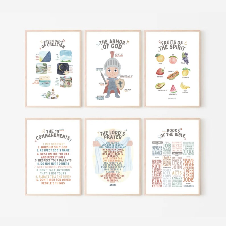 Christian Scripture Poster Bundle: Bible Verse Wall Art (digital ...