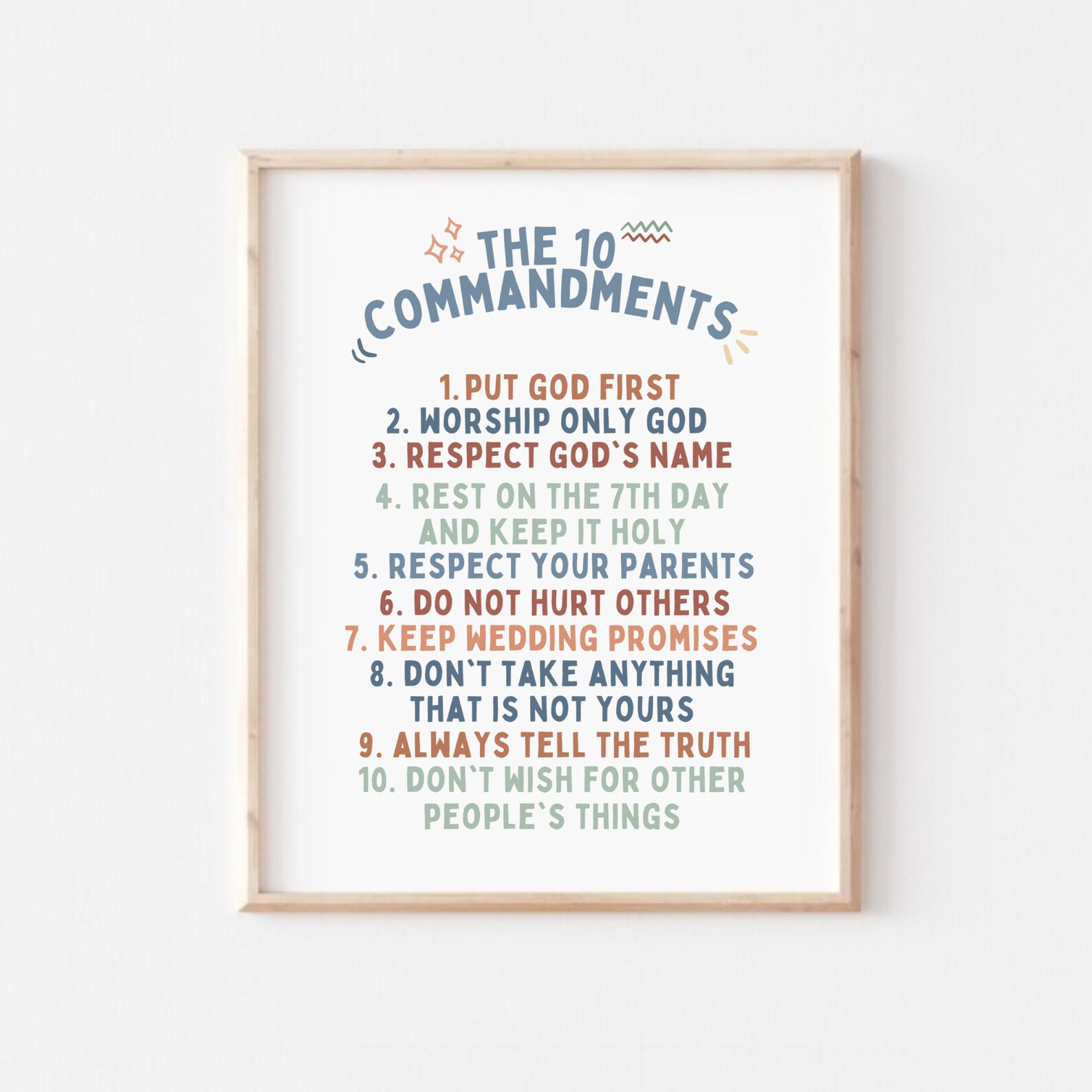 Christian Education Prints: Bible Stories, Ten Commandments (digital ...