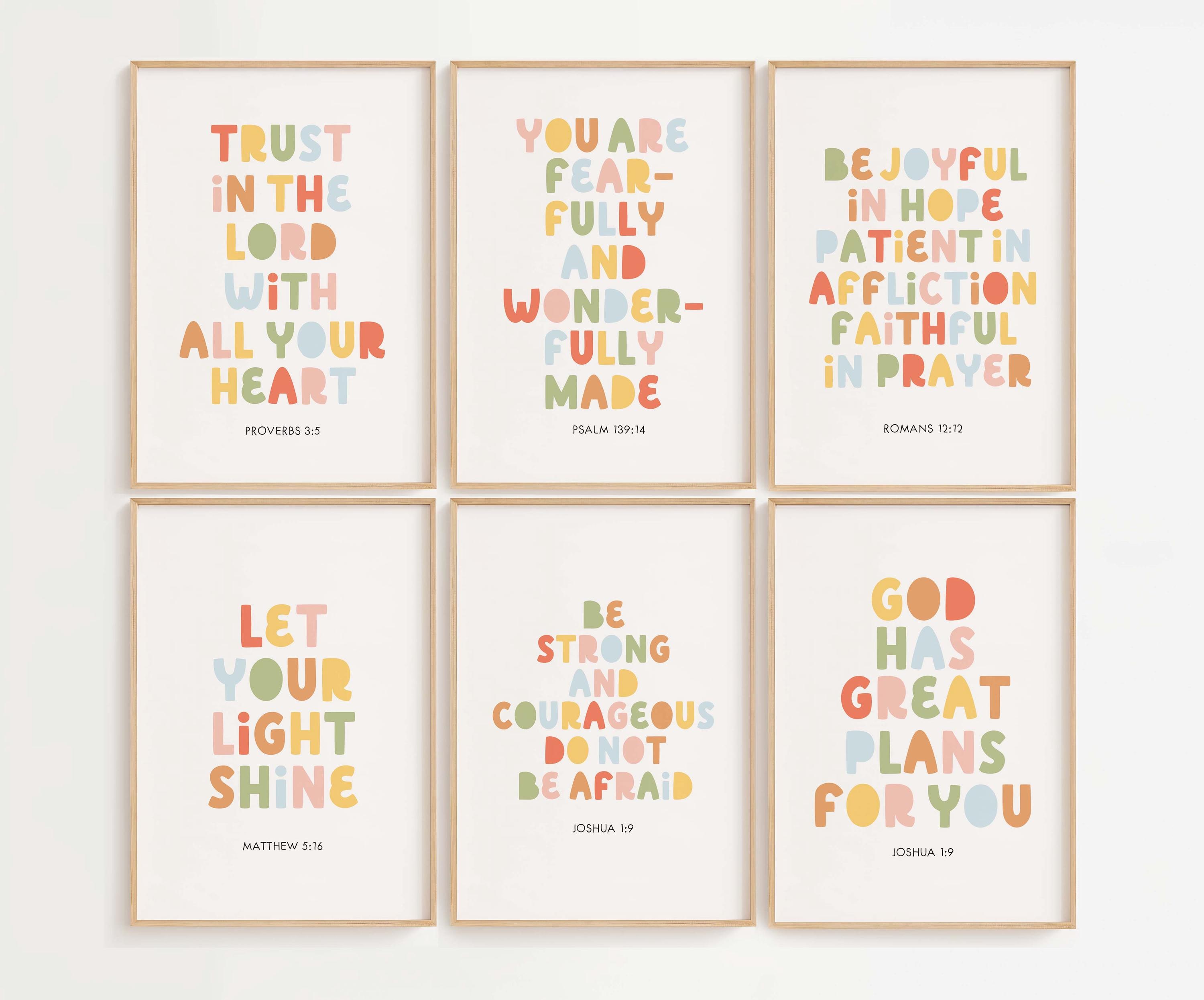 Bible Verse Posters for Kids: Christian Nursery Decor (digital Download ...