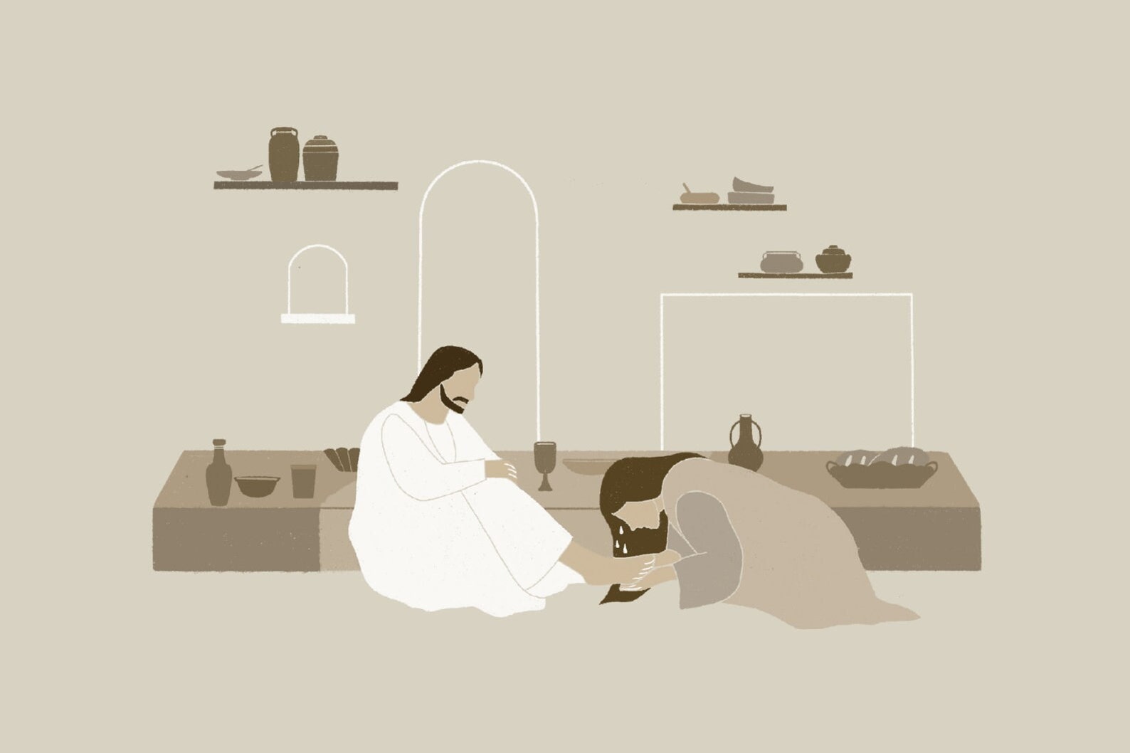 Jesus Anointed by A Sinful Woman, Luke 7:36-50, Bible Sketches, Bible ...